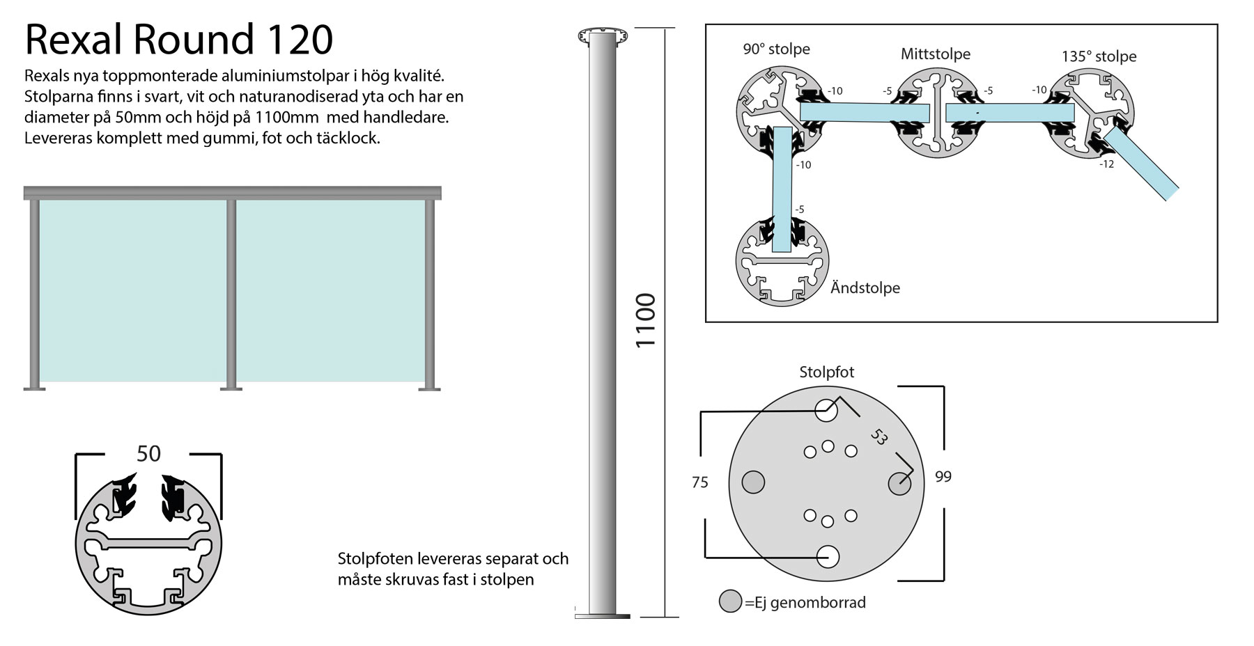 MABA Maskin Nordic AB | Glasräcken | Uterum | Glasräcken,Rexal Round Alu